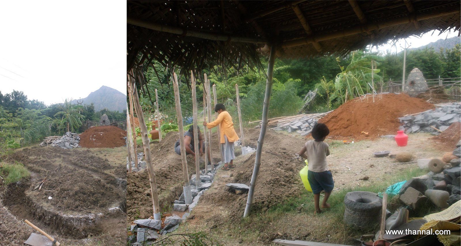 Marking on Earth for cob foundation