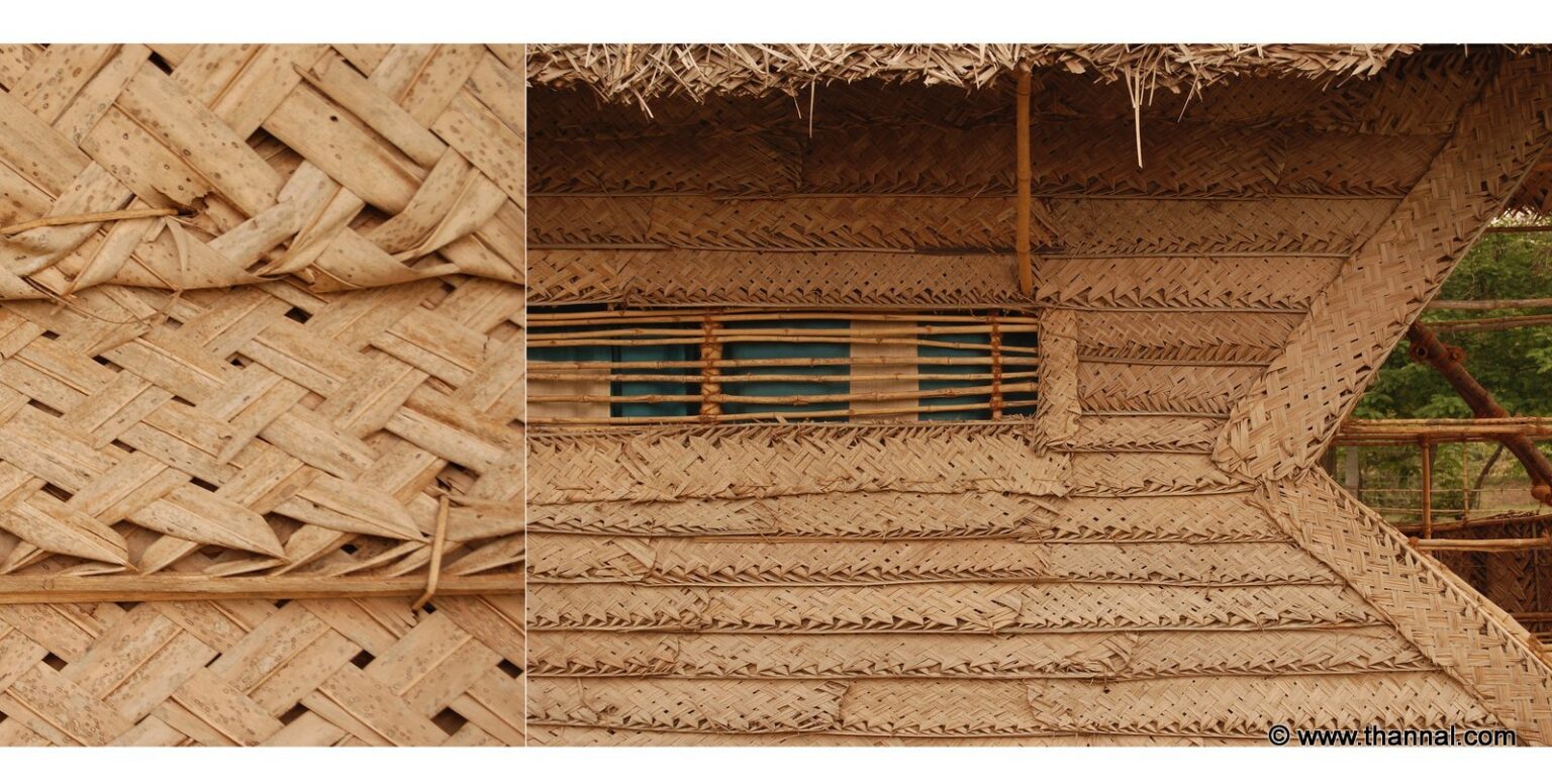 Finishing using coconut leaf